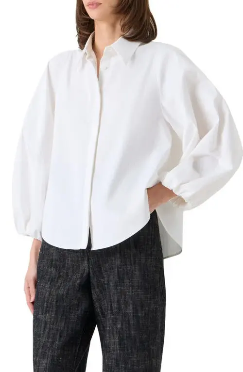 Akris Washed Cotton Stretch Sateen Button-up Shirt