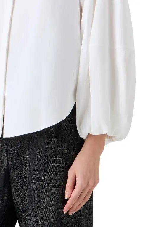 Akris Washed Cotton Stretch Sateen Button-up Shirt