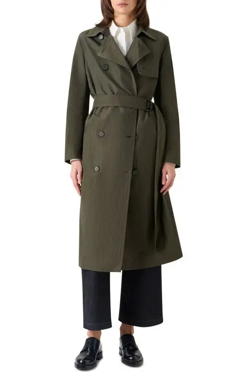 Akris Crinkled Parachute Taffeta Trench Coat - Olive