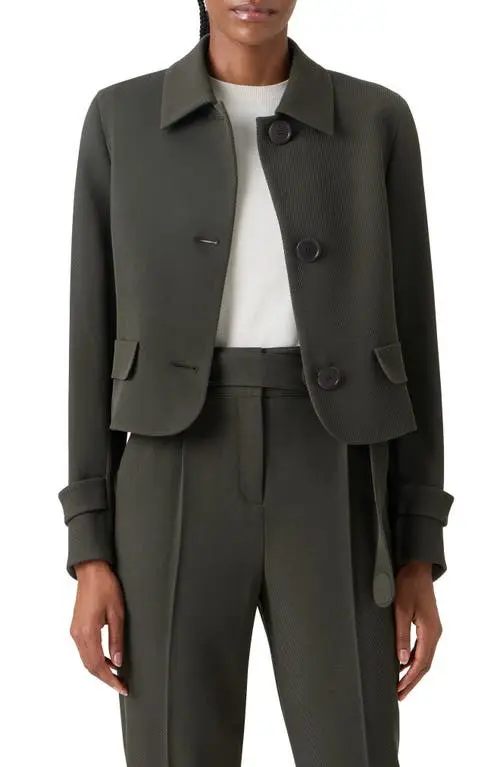 Akris Boxy Wool Tricotine Jacket