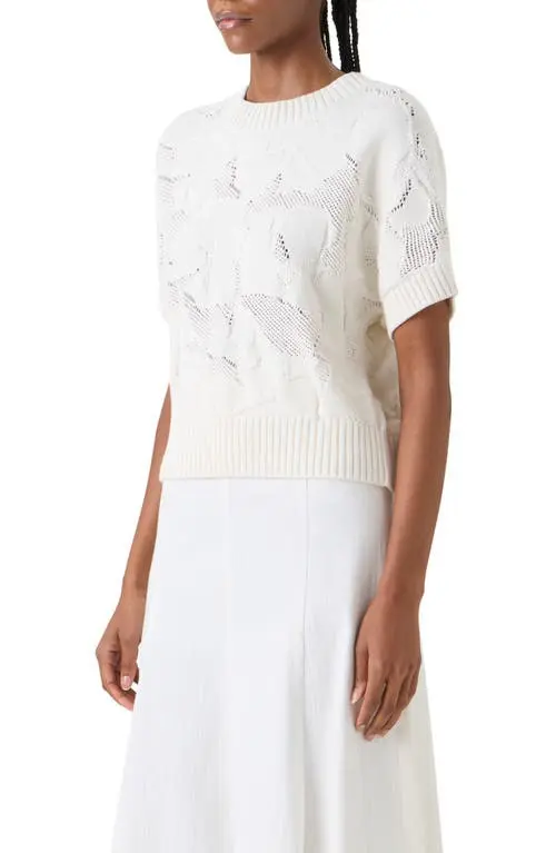 Akris Chunky Ajour Short Sleeve Cotton Sweater