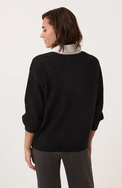 CELTIC & CO. Ribbed V-neck Jumper - Black
