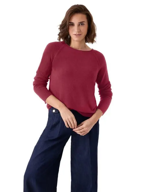 CELTIC & CO. Roll Edge Crew Neck Jumper - Wine