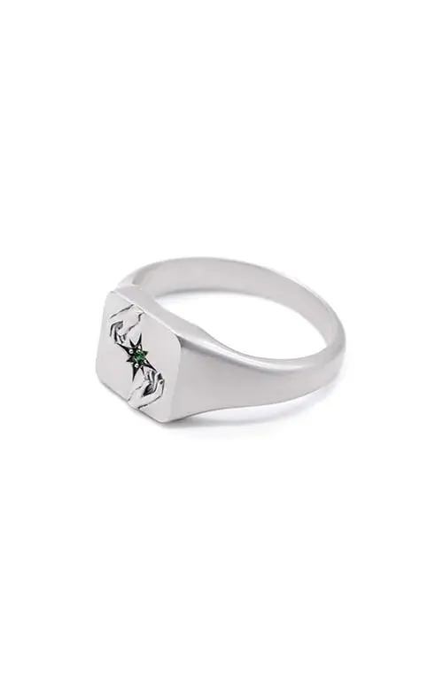 SERGE DENIMES Sterling Oracle Ring With Cubic Zirconia