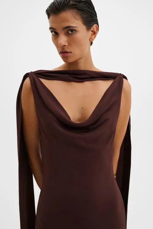 MALINA Vida Cowl Neck Maxi Dress