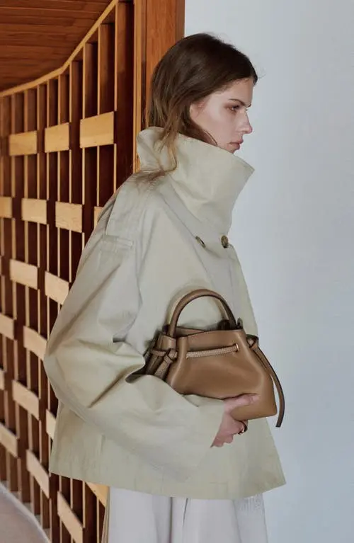 Mango Faux Leather Knotted Bucket Bag