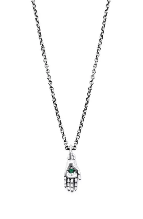 SERGE DENIMES Oracle Hand Pendant Necklace - Silver