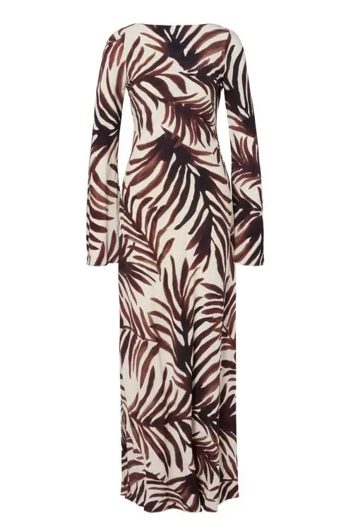 MALINA Jennelie Open Back Chiffon Maxi Dress