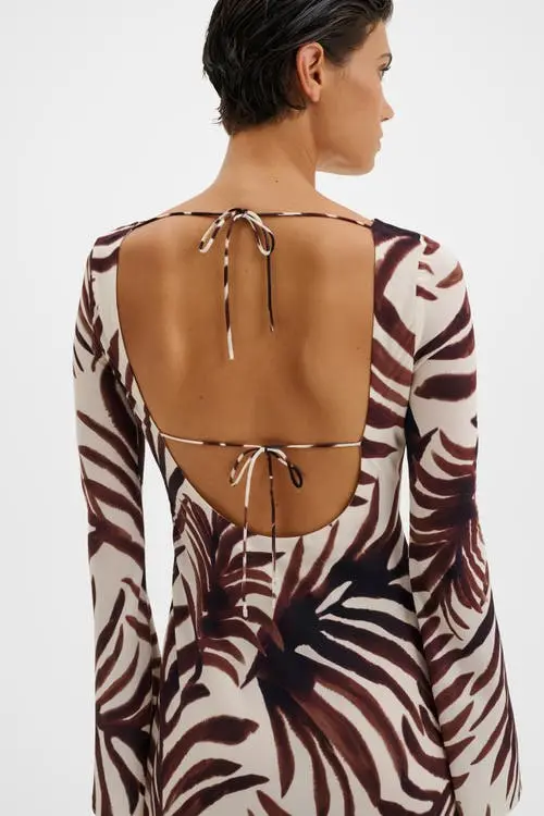 MALINA Jennelie Open Back Chiffon Maxi Dress