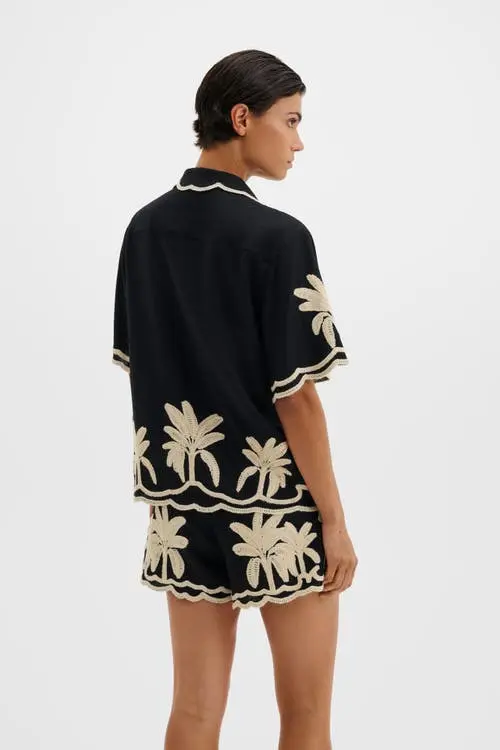MALINA Armida Embroidered Short Sleeve Shirt