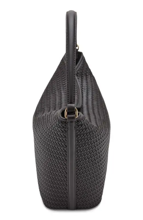 Mango Braided Faux Leather Bucket Shoulder Bag