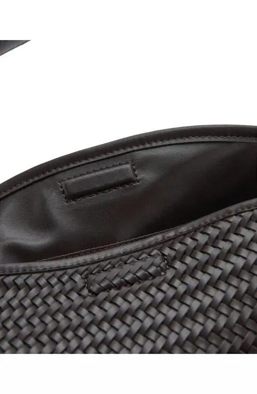 Mango Braided Faux Leather Bucket Shoulder Bag