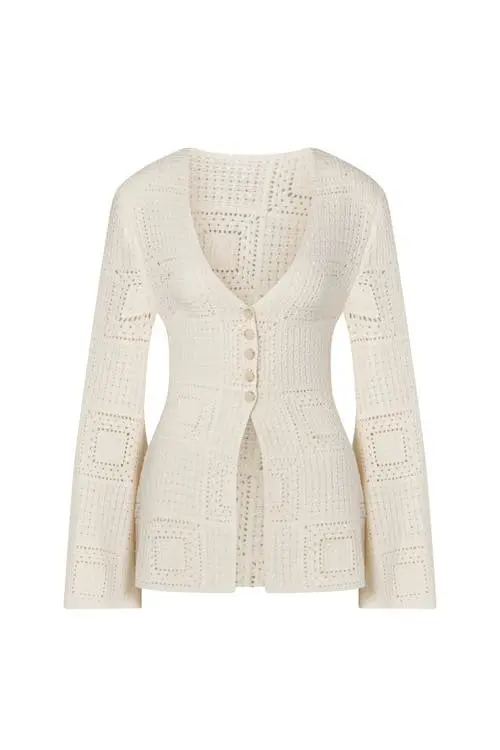 MALINA Mirella Fitted Crochet Cardigan