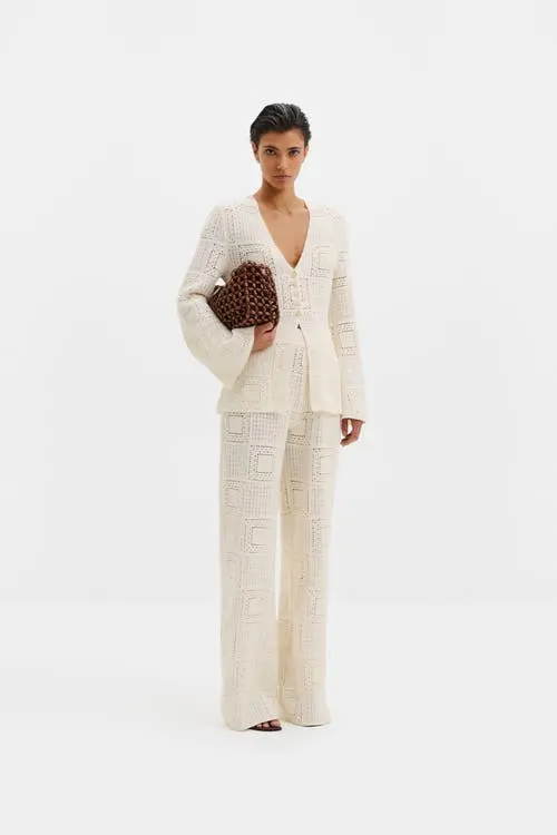 MALINA Mirella Fitted Crochet Cardigan
