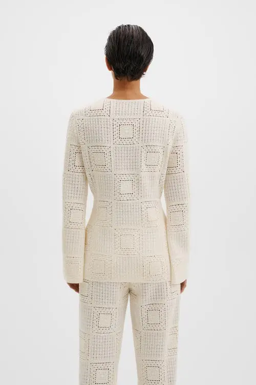 MALINA Mirella Fitted Crochet Cardigan