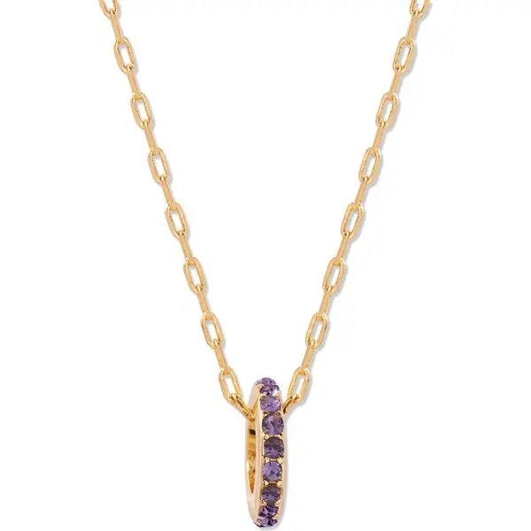 BROOK & YORK Gabby Birthstone Necklace - Gold/feb