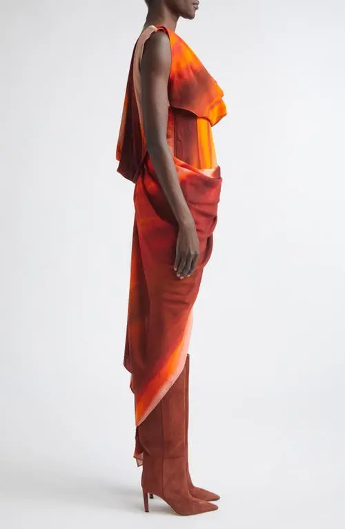 LAQUAN SMITH Draped Open Back Dress