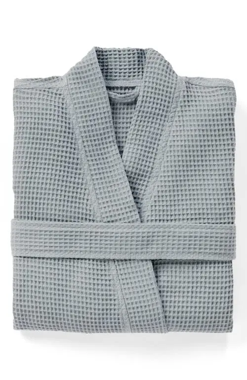COYUCHI Gender Inclusive Organic Cotton Waffle Texture Robe - Lagoon