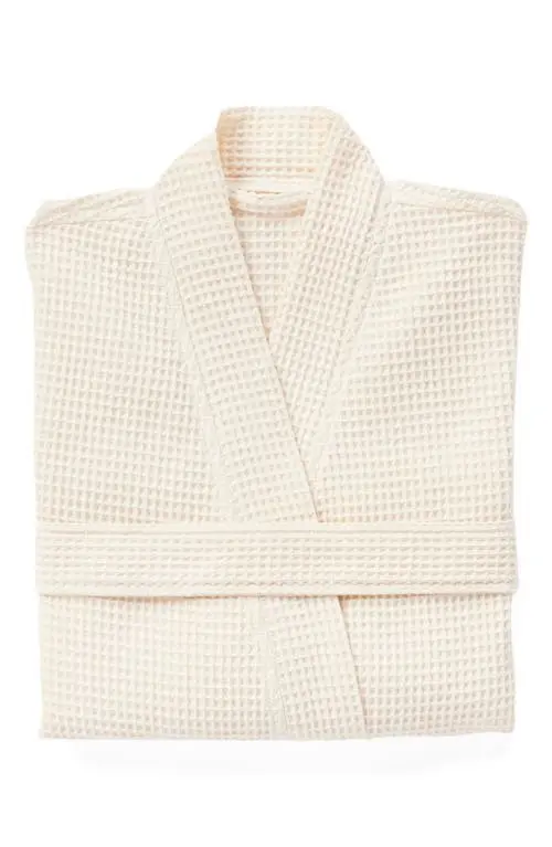 COYUCHI Gender Inclusive Organic Cotton Waffle Texture Robe - Undyed