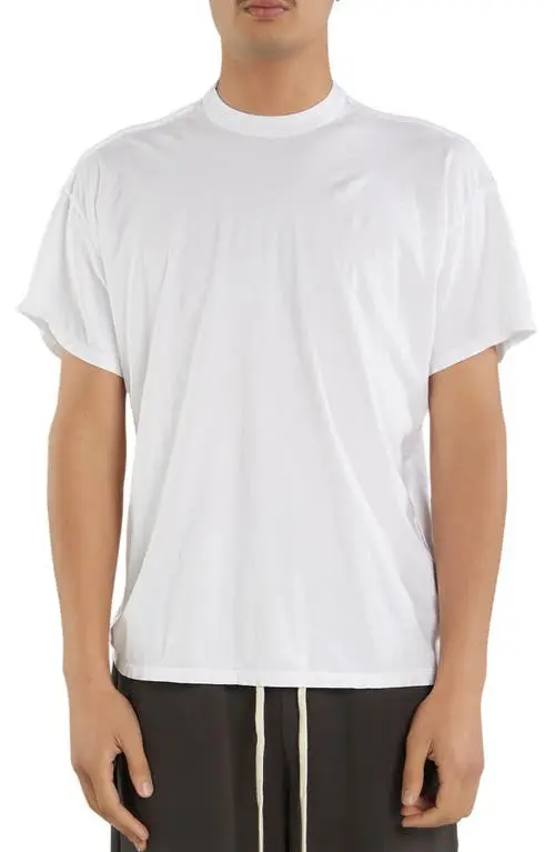LES TIEN Lightweight Bonded Neck Inside Out Tee - White