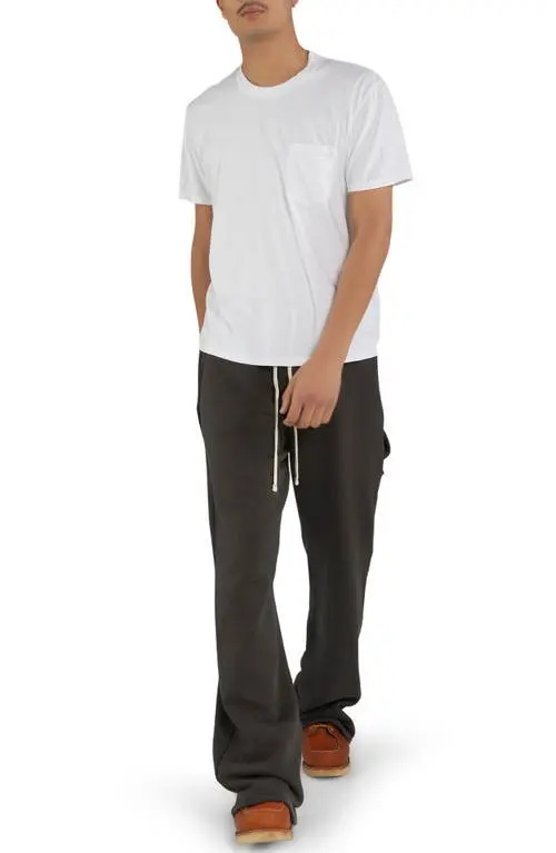 LES TIEN Lightweight Binded Neck Classic Pocket Tee - White