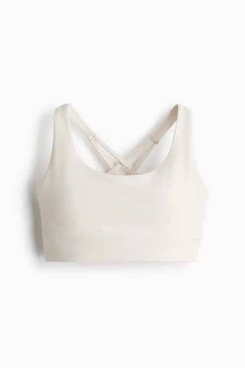H&m Support Sports Bra With Softmove - Ivory