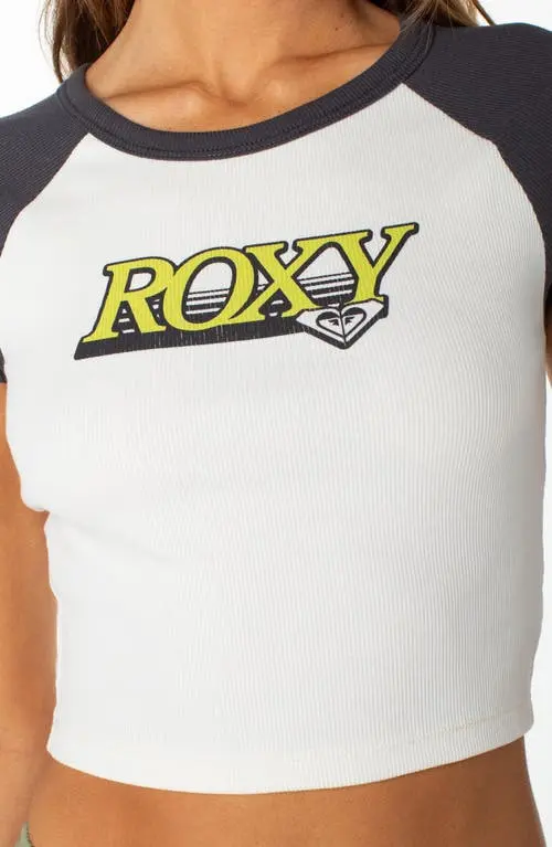 Roxy Logo Print Crop Graphic T-shirt