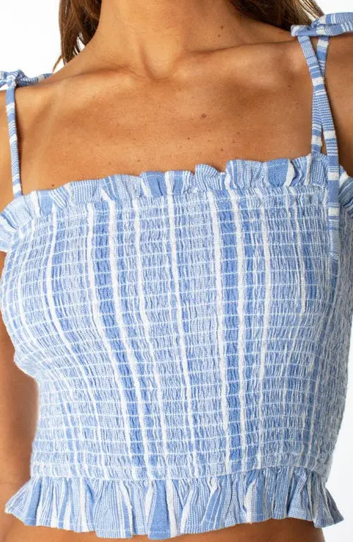 Roxy Avalon Stripe Smocked Crop Top
