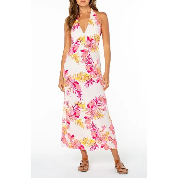 Roxy Beach Day Floral Halter Maxi Dress - Dew