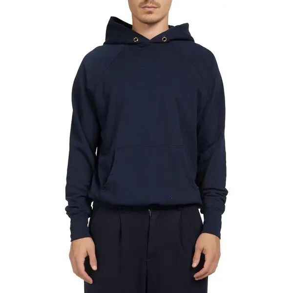 LES TIEN French Terry Classic Raglan Hoodie - Navy