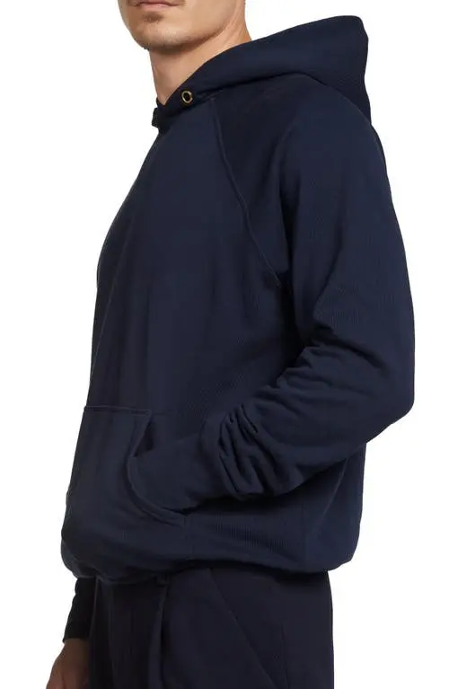 LES TIEN French Terry Classic Raglan Hoodie - Navy