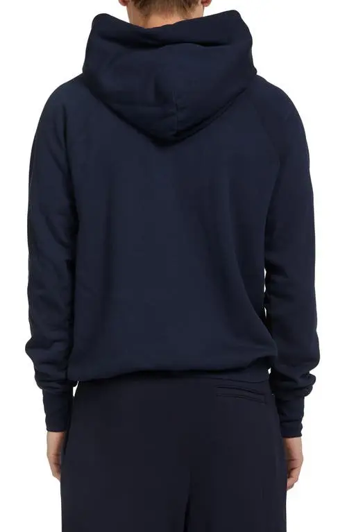 LES TIEN French Terry Classic Raglan Hoodie - Navy
