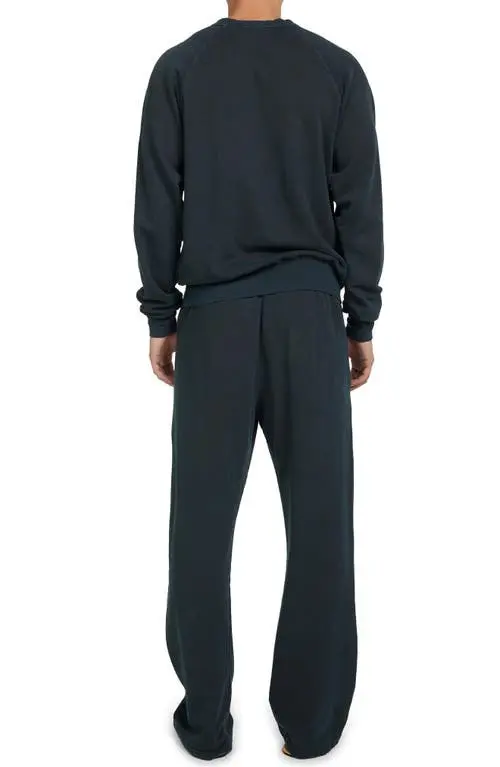 LES TIEN Sueded French Terry Classic Fit Sweatpants - Faded Black