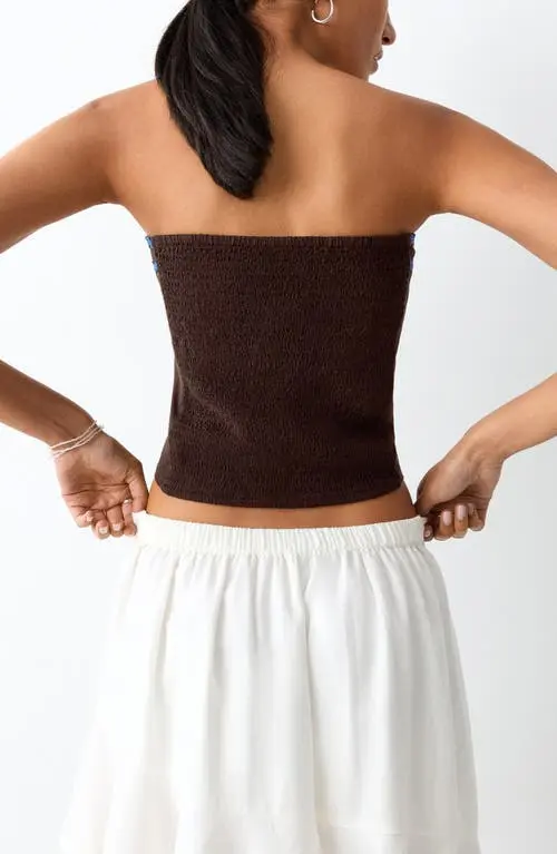 Mango Contrast Trim Bandeau Top