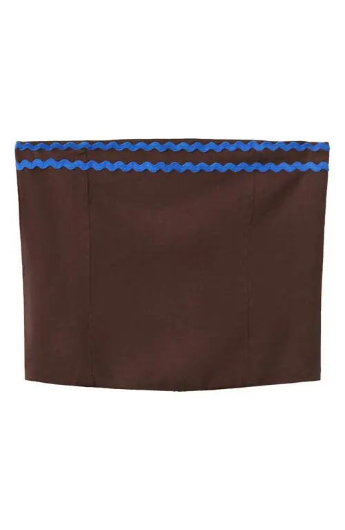 Mango Contrast Trim Bandeau Top