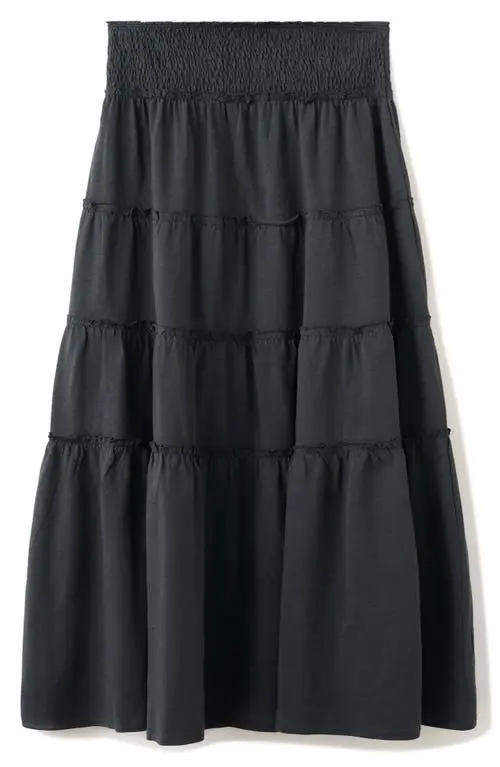 Mango Smocked Ruffle Maxi Skirt