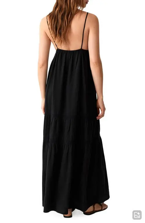 Mango Embroidered Cotton Maxi Sundress