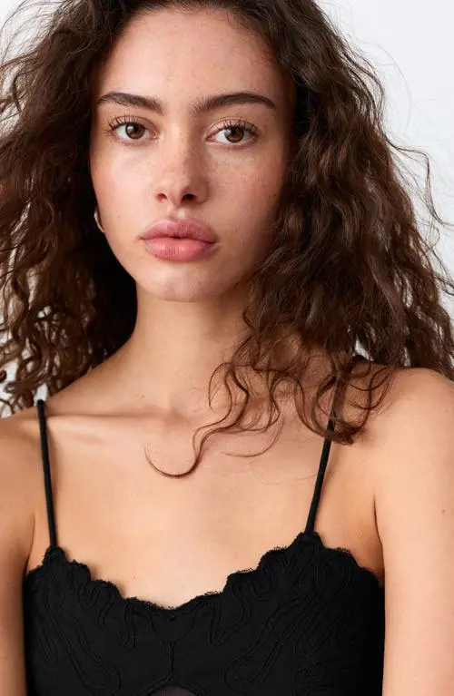 Mango Embroidered Peplum Camisole