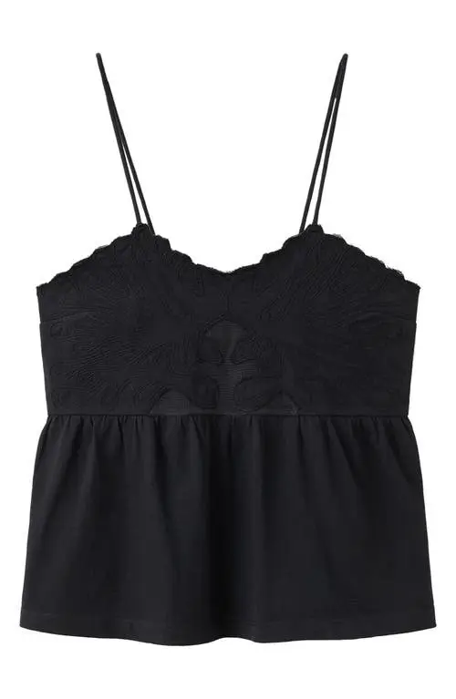 Mango Embroidered Peplum Camisole