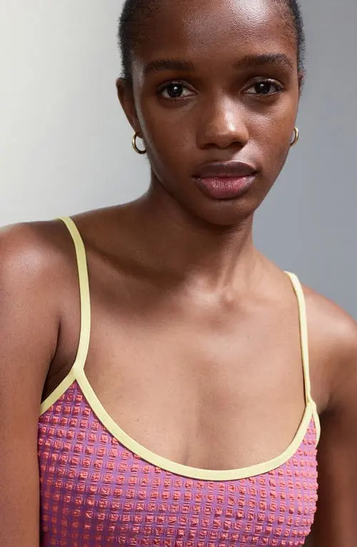 Mango Textured Two-piece Swimsuit With Contrast Binding