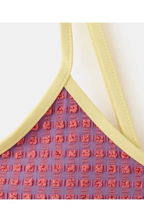 Mango Textured Two-piece Swimsuit With Contrast Binding