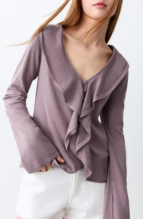 Mango Ruffle Cardigan