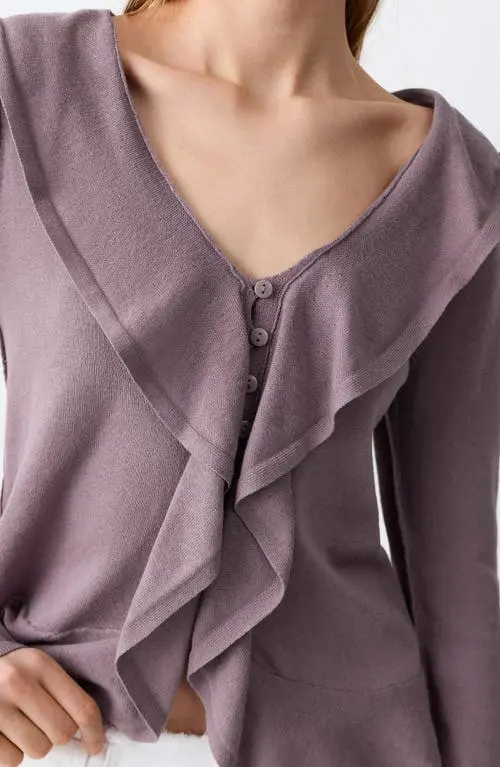 Mango Ruffle Cardigan