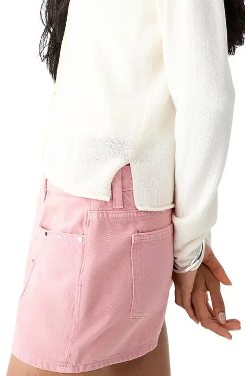 Mango Low Rise Studded Denim Shorts - Pink