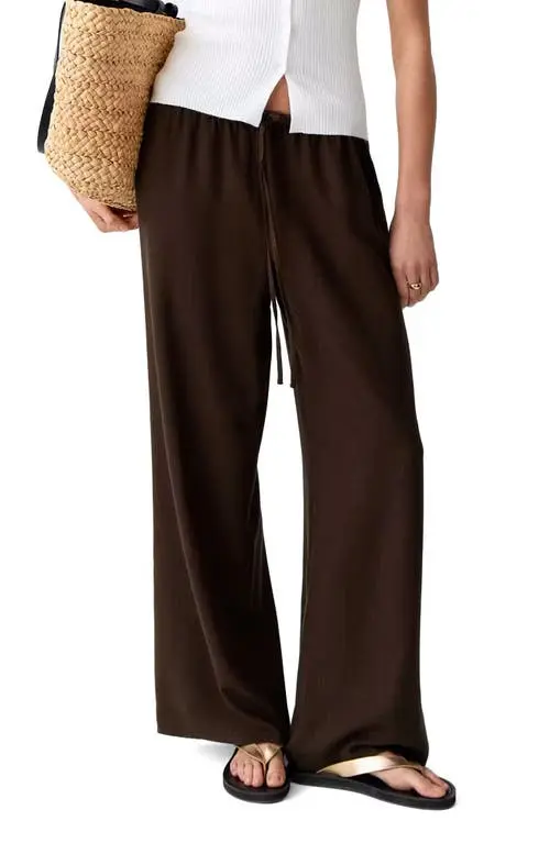 Mango High Waist Wide Leg Pants - Brown