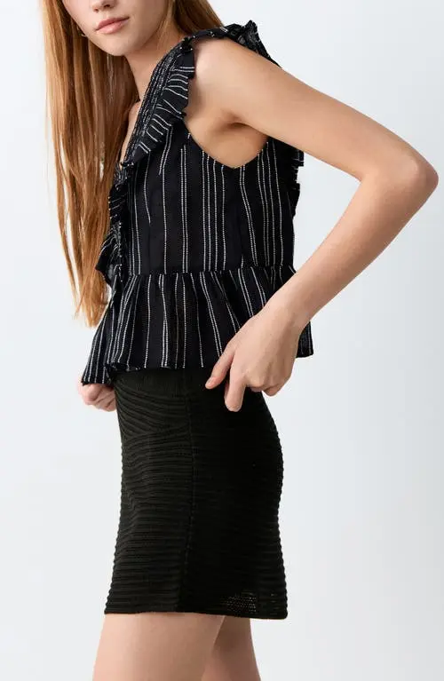 Mango Asymmetrical Knit Miniskirt