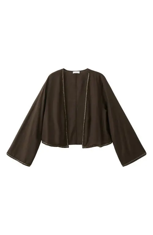 Mango Bead Detail Open Front Jacket