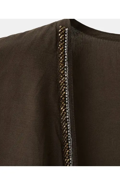 Mango Bead Detail Open Front Jacket