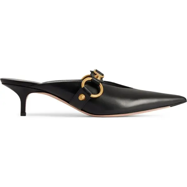 Balenciaga City Mule With Gold Tone Hardware - Black