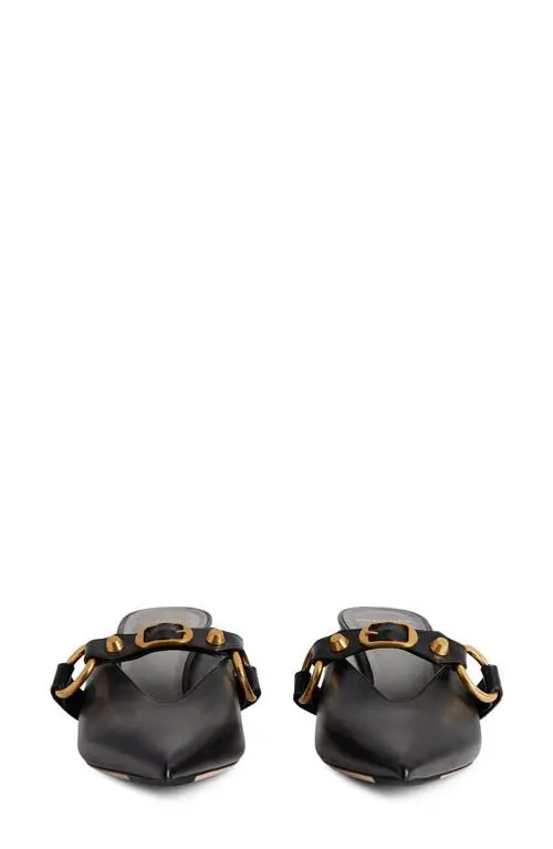 Balenciaga City Mule With Gold Tone Hardware - Black